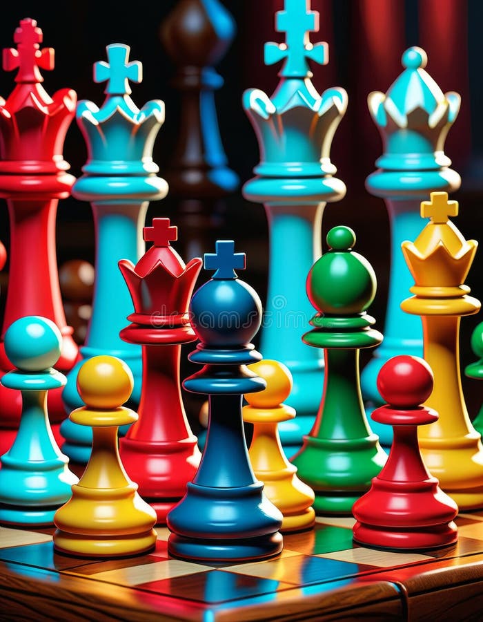 Abstract Chess Pieces Concept Stock Illustration - Illustration of ...
