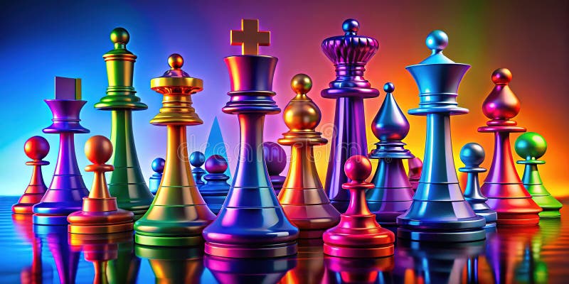 Abstract Chess Pieces a Study in Geometric Balance and Strategic ...
