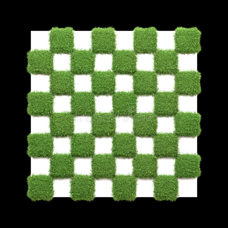 Abstract Chessboard Pattern Made with Lush Green Grass Squares ...
