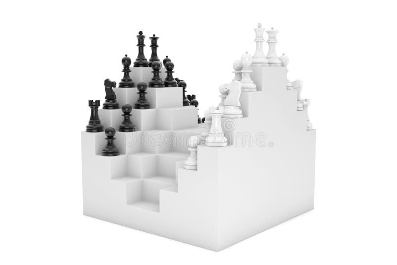 Abstract Chessboard and Set of Chess Pieces Stock Illustration ...