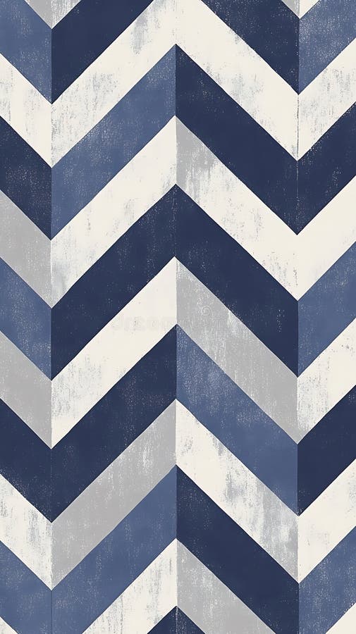 Abstract Chevron Pattern in Blue and White with Distressed Texture Stock Illustration ...
