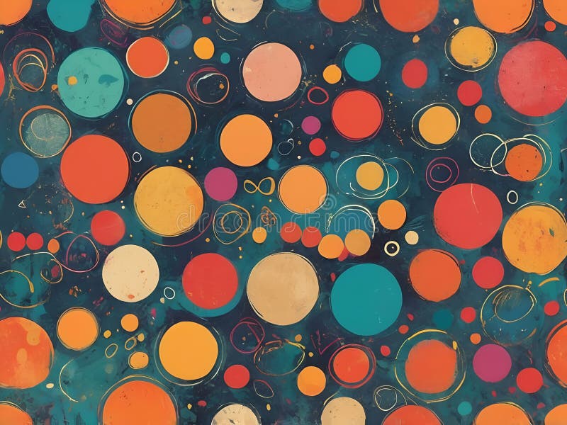 Abstract Childish Abstract Color Circle Pattern Stock Illustration ...