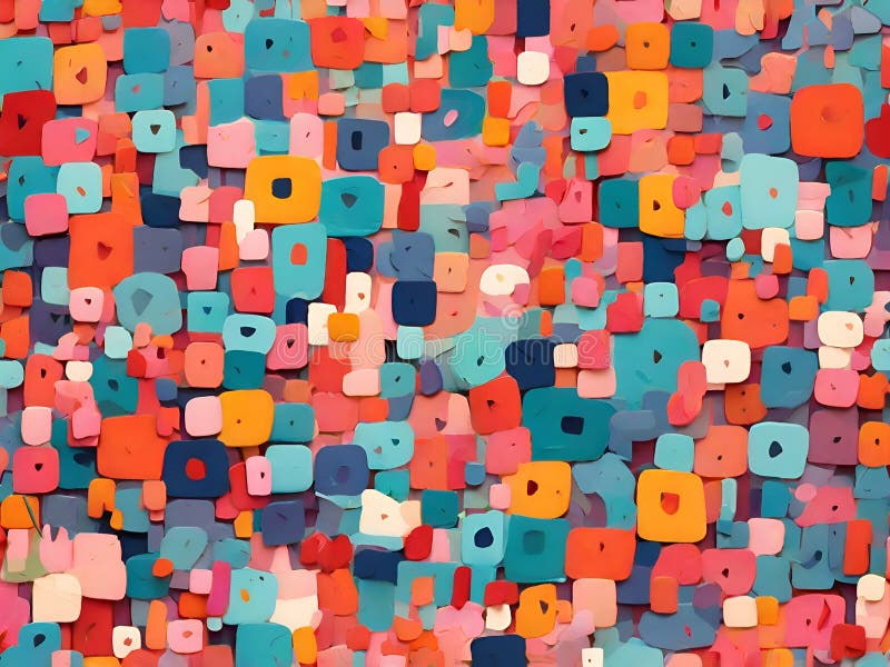 Abstract Childish Cute Pattern Consisting of Abstract Elements Painted ...