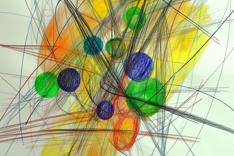 Abstract Childlike Artwork in Vibrant Colors Representing Creative ...