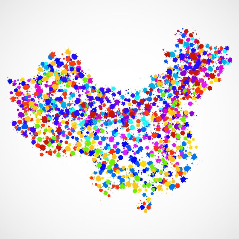 Abstract China Map on White Background Stock Vector - Illustration of ...