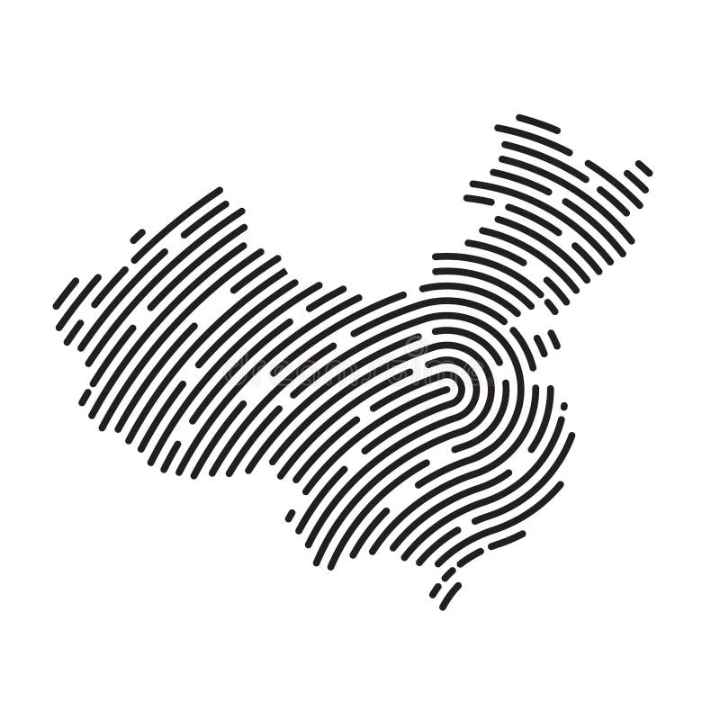 Abstract China Map Filled with Fingerprint Pattern Stock Vector ...