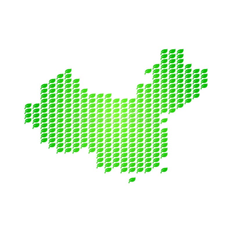 Abstract China Map Formed by Leaf Shapes Stock Vector - Illustration of ...