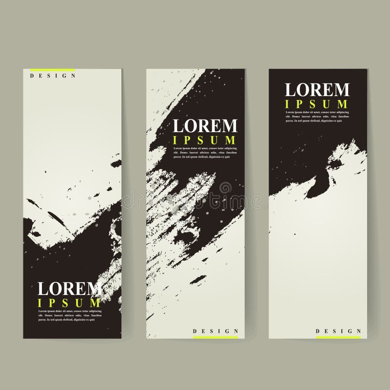 Abstract Chinese Calligraphy Design for Tri-fold Brochure Stock Vector ...