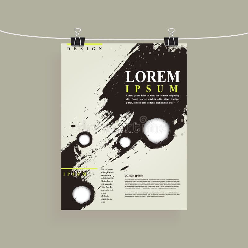 Abstract Chinese Calligraphy Design for Tri-fold Brochure Stock Vector ...