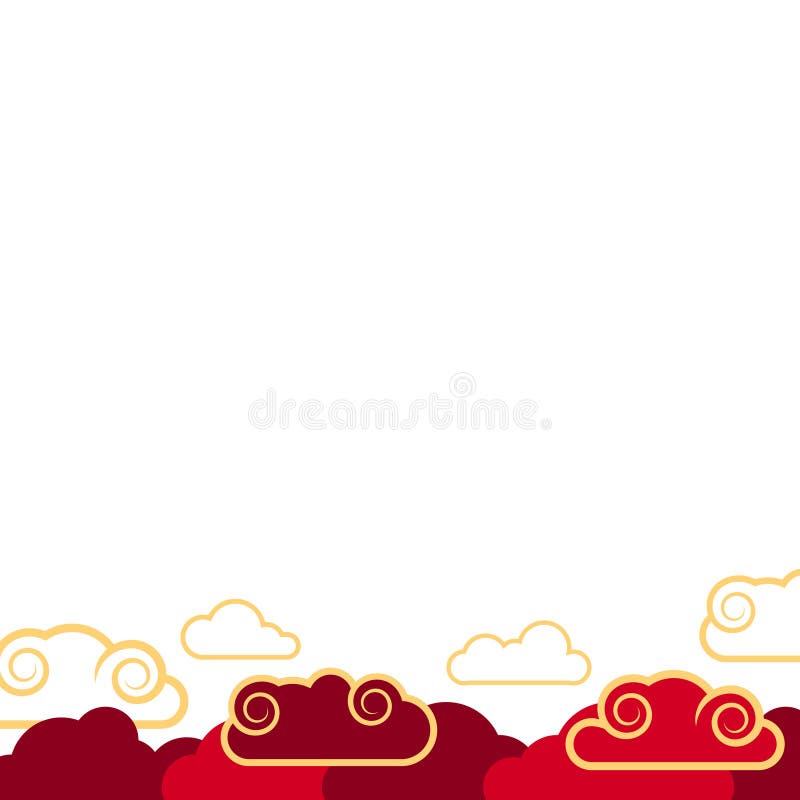 Abstract Chinese Cloud Border Decoration Stock Vector - Illustration of ...