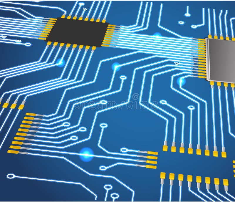 Blue Circuitry stock illustration. Illustration of information - 5789000