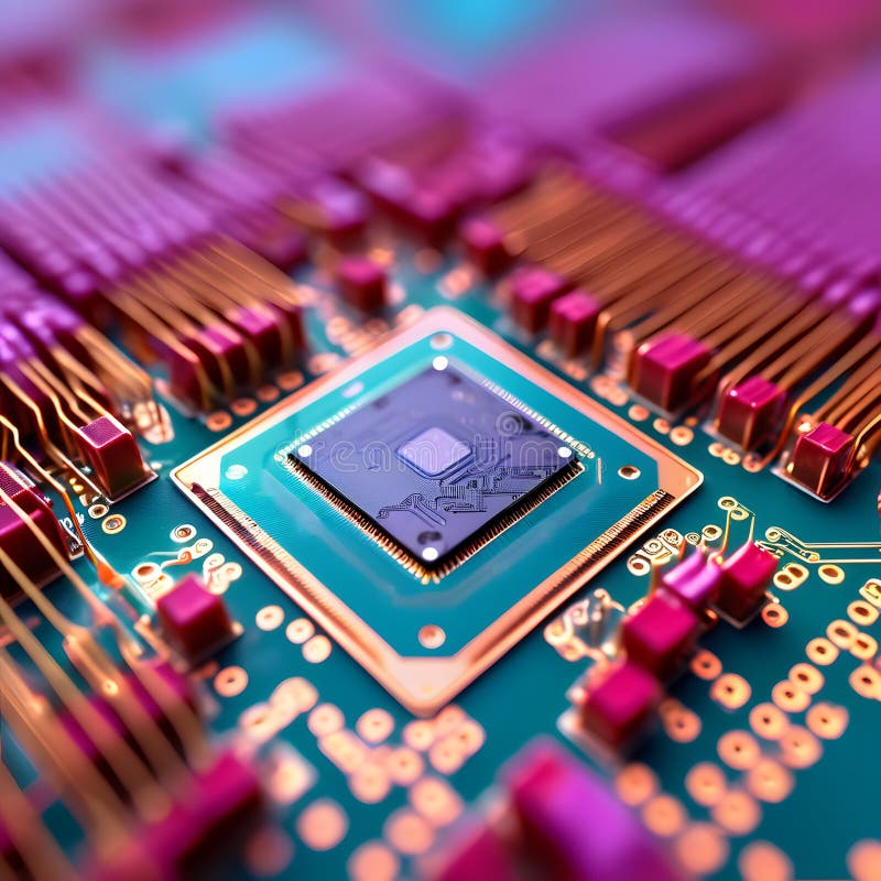 Abstract Chip, Circuit, Cloud, Code, Stock Illustration - Illustration ...