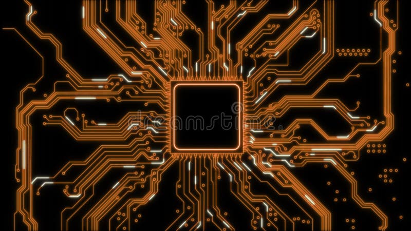 Abstract Chip with PCB Traces on a Transparent Background Stock ...