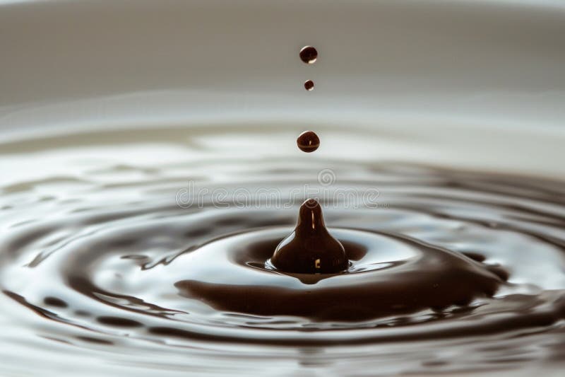 Abstract Chocolate Drop Falling into Milk Creating a Mesmerizing Ripple ...