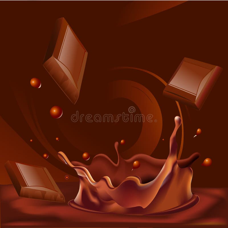 Abstract Chocolate Splash Background - Vector Illustration Stock Vector ...