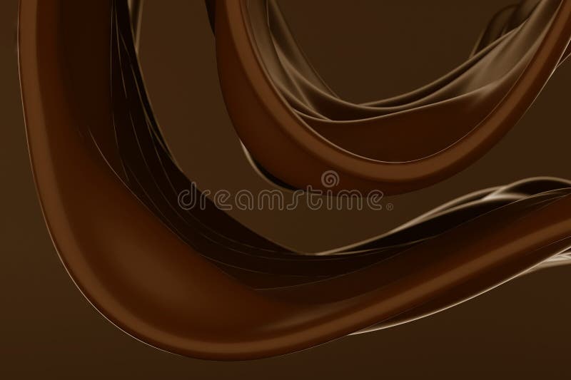 Abstract Chocolate Swirl Design with Graceful Curves and Flowing Brown ...