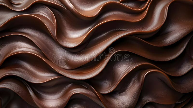 Abstract Chocolate Waves 3D Illustration Stock Illustration ...