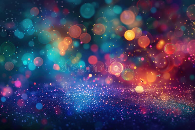 Abstract Christmas Background with Sparkling Lights, Festive Colors ...