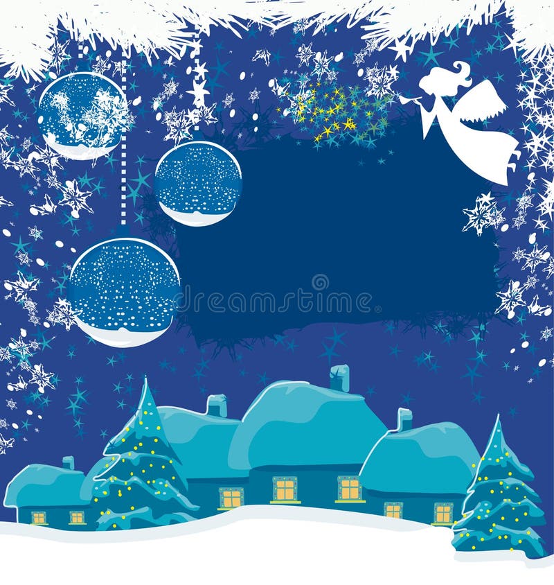 Abstract Christmas Card with Angel Stock Vector - Illustration of ...