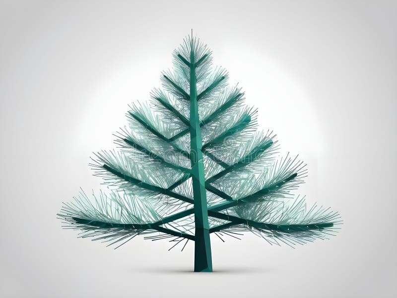 Abstract Christmas Card with Fir Tree. Low Poly Style Design. Abstract ...