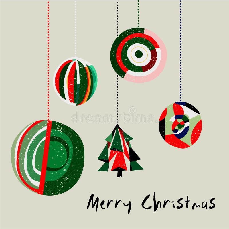Abstract Christmas Decorations Balls, Modern Stock Vector ...