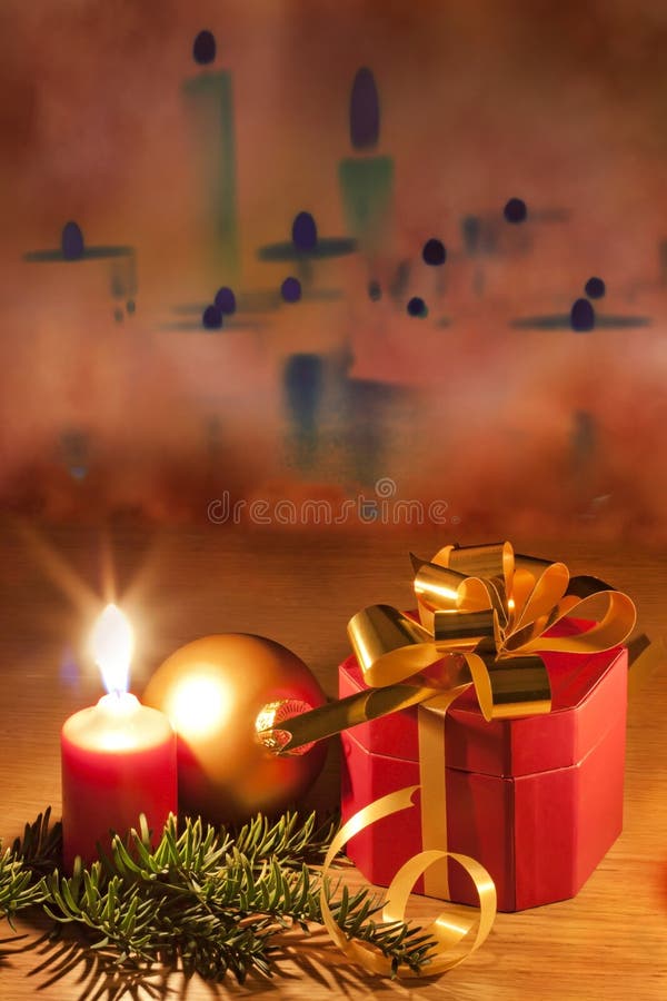 Abstract of Christmas Gift and Baubles Stock Image - Image of graphic ...