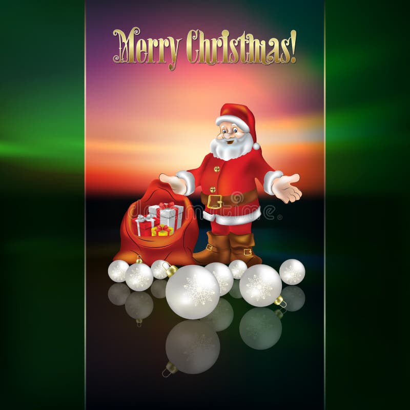 Abstract Christmas Greeting with Santa Claus Stock Vector ...
