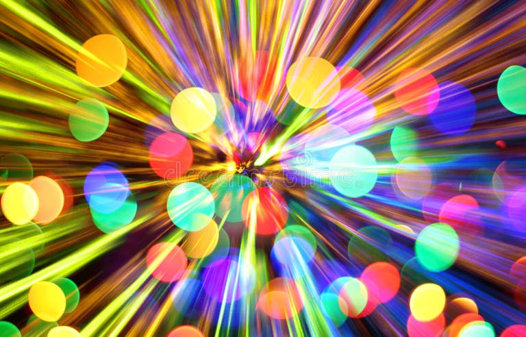 Abstract Christmas Lights Explosion Stock Photo - Image of light ...
