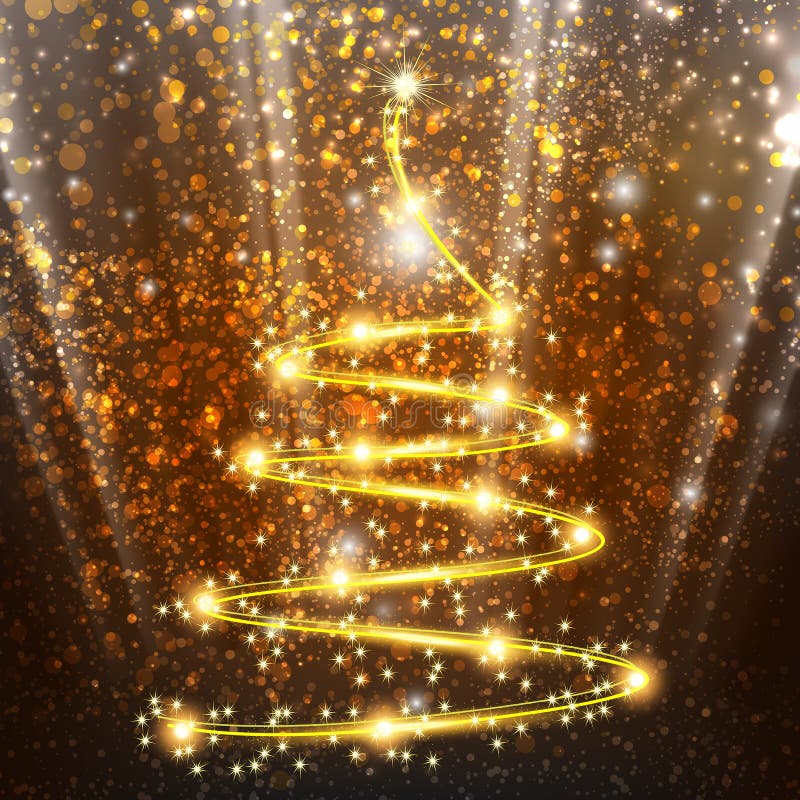 Abstract Christmas Tree on the Background Bokeh Stock Vector ...