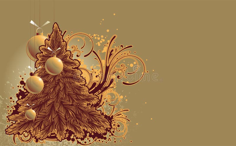 Abstract Christmas Tree Card Stock Vector - Illustration of grunge ...