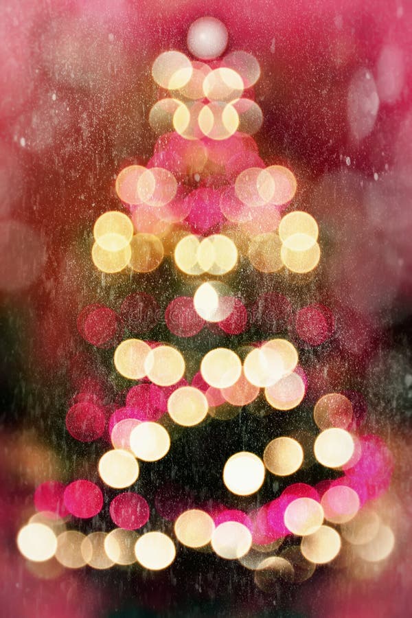 Abstract Christmas Tree with Falling Snow Stock Illustration ...