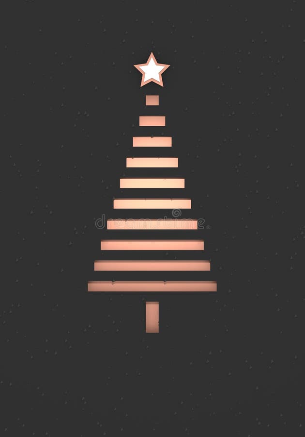 Abstract Christmas Tree of Horizontal Stripes on Gray Background 3D ...