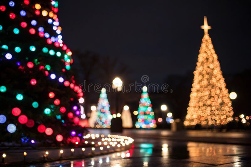 Abstract Christmas Tree Lights Background Stock Illustration ...