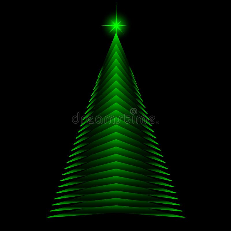 Abstract Christmas Tree Made of Green Triangles. Greeting Card ...