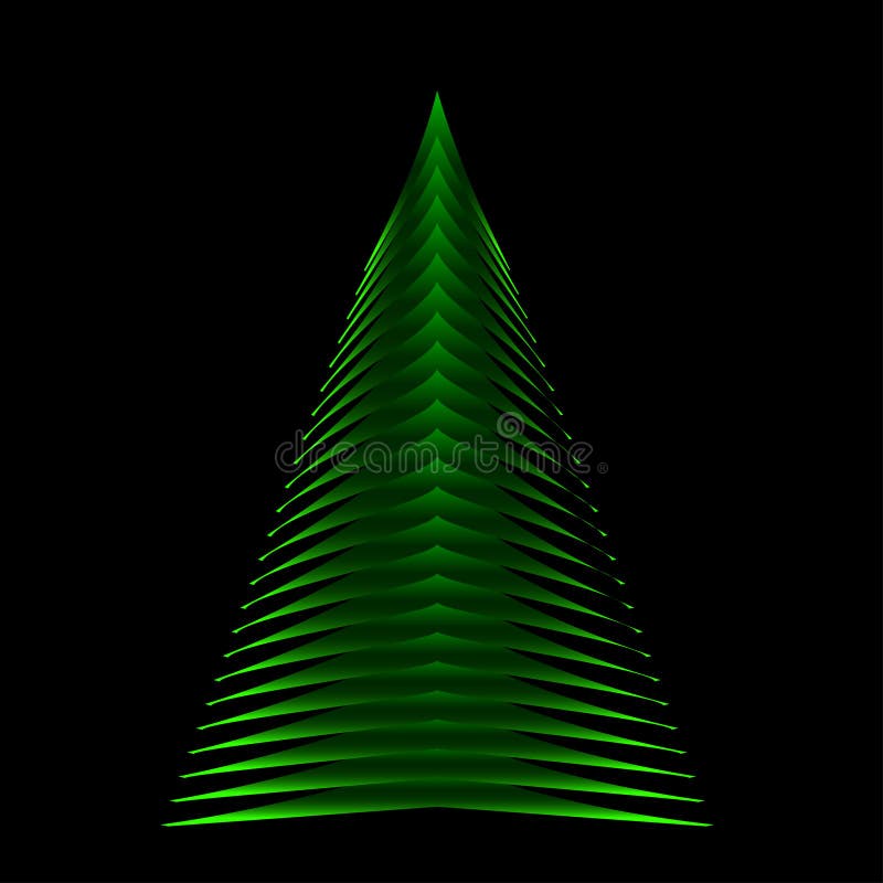 Abstract Christmas Tree Made of Green Triangles. Greeting Card ...