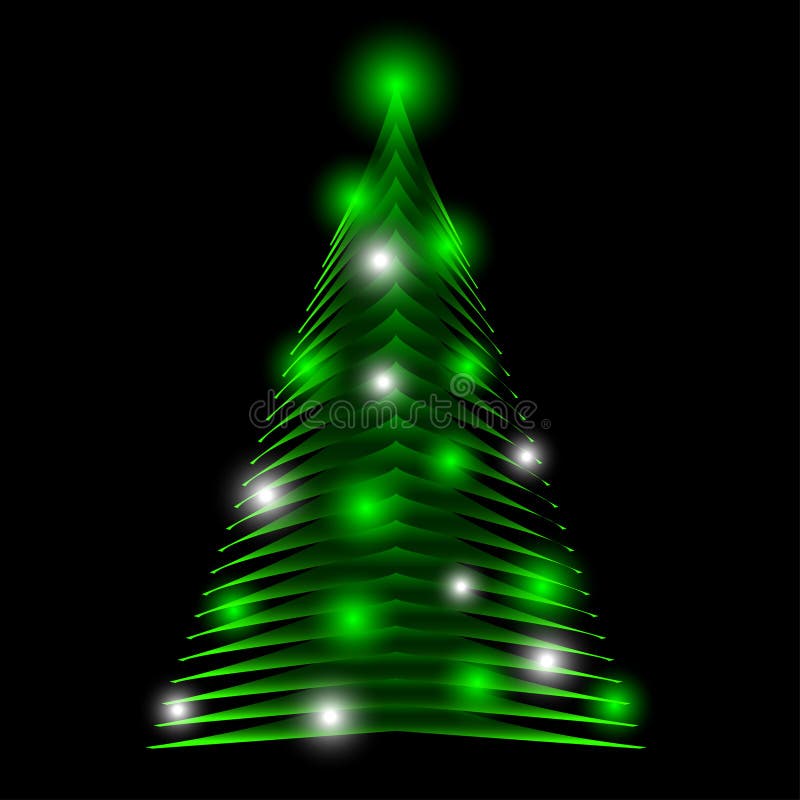 Abstract Christmas Tree Made of Green Triangles. Greeting Card ...