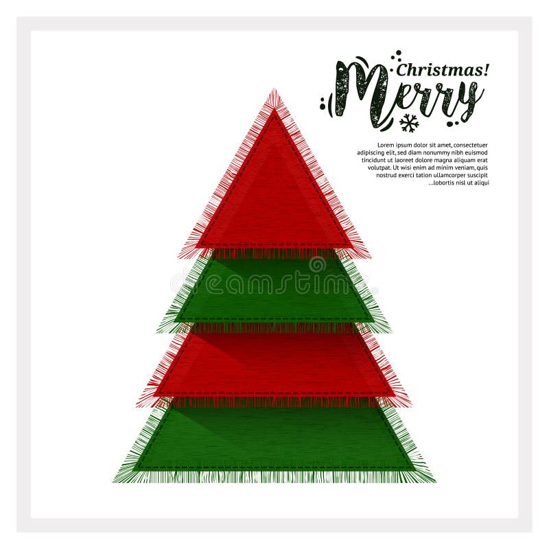 Abstract Christmas Tree Made from of Pieces Fabric. Vector. Stock ...