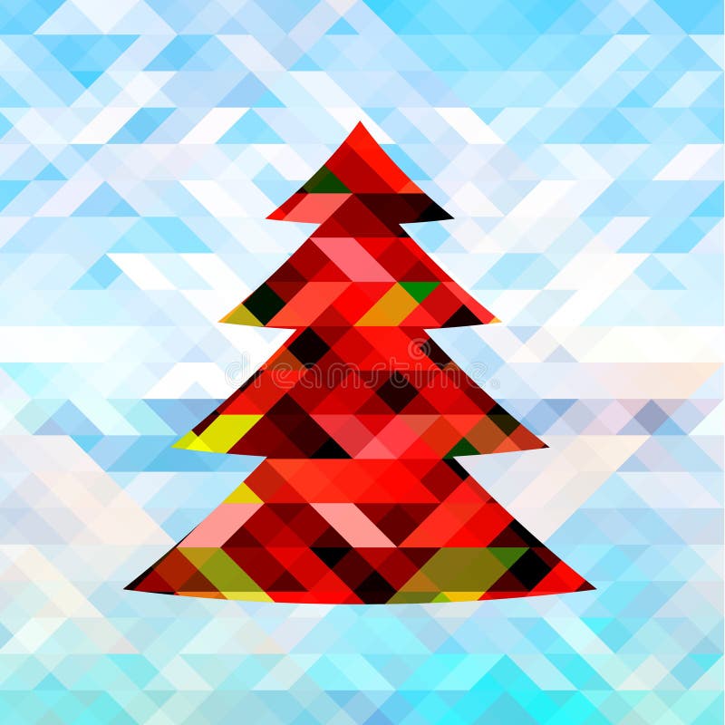 Abstract Christmas Tree Made of Triangles Stock Illustration ...