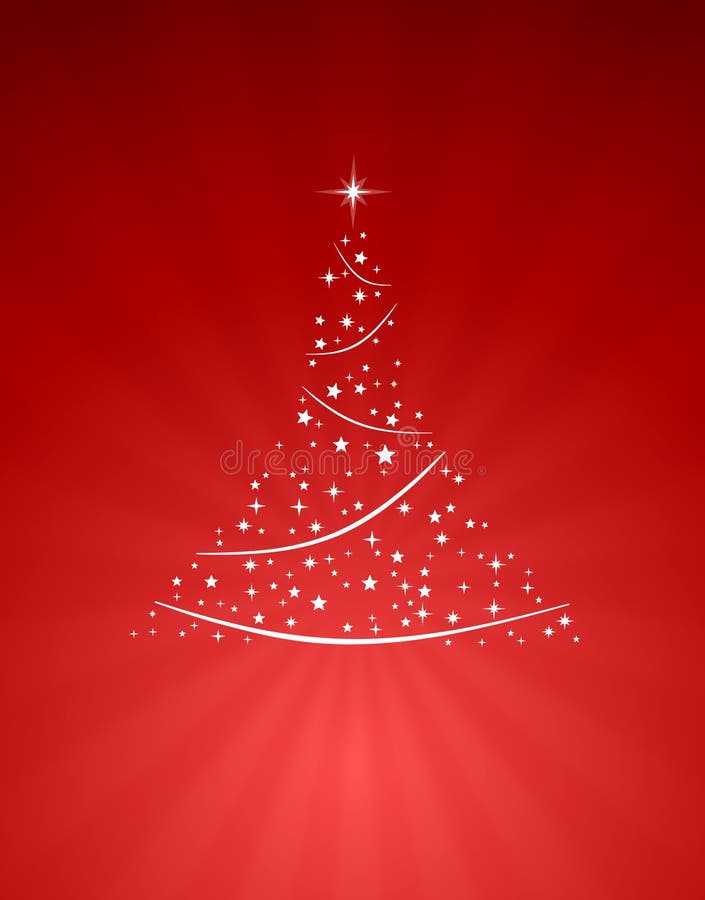 Abstract Christmas Tree on Red Stock Illustration - Illustration of ...