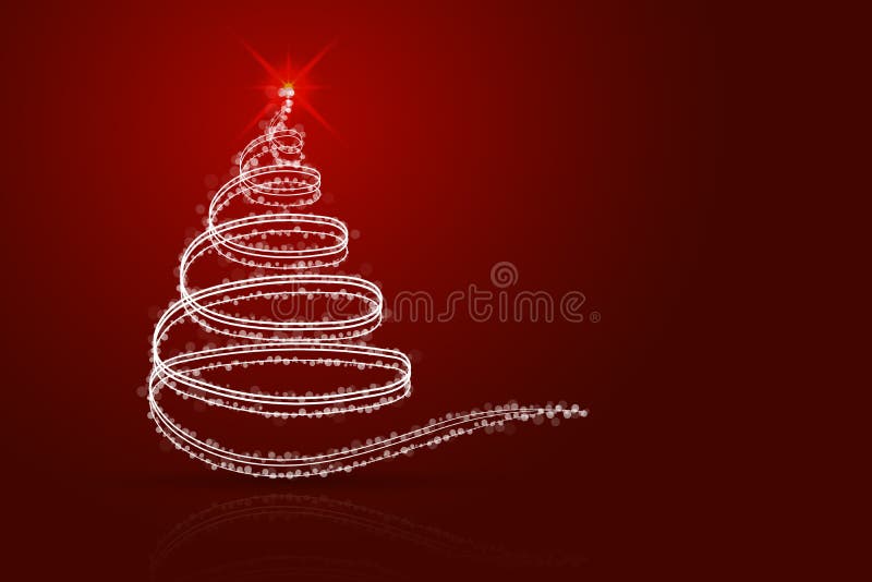 Abstract Christmas Tree Red Background. Stock Vector - Illustration of ...