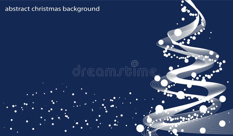 Abstract Christmas Tree with Swooping Lines and Circular Decorations on ...