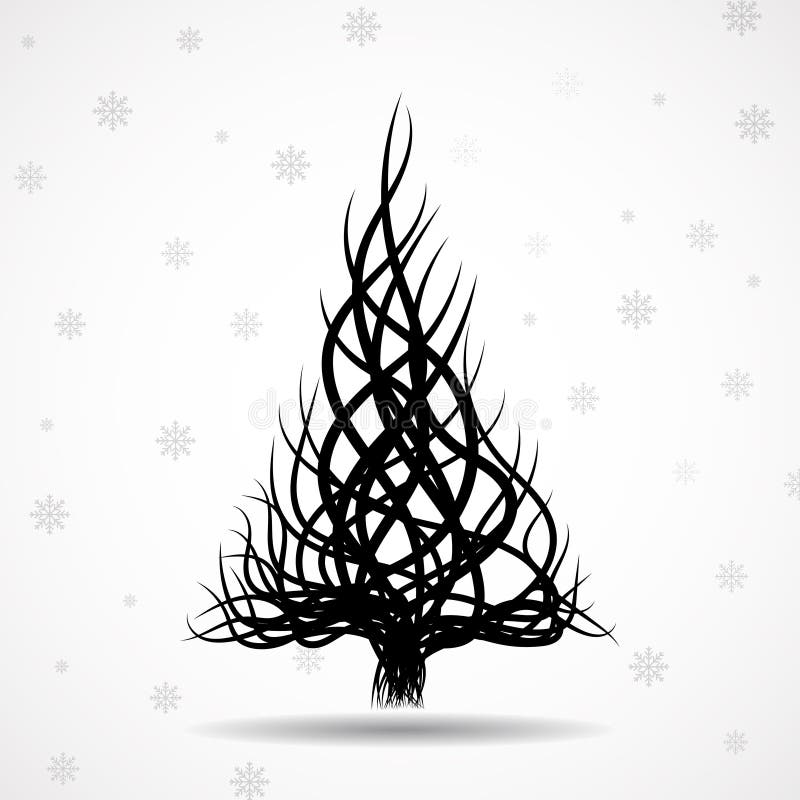 Abstract Christmas Tree of Wavy Lines Stock Illustration - Illustration ...