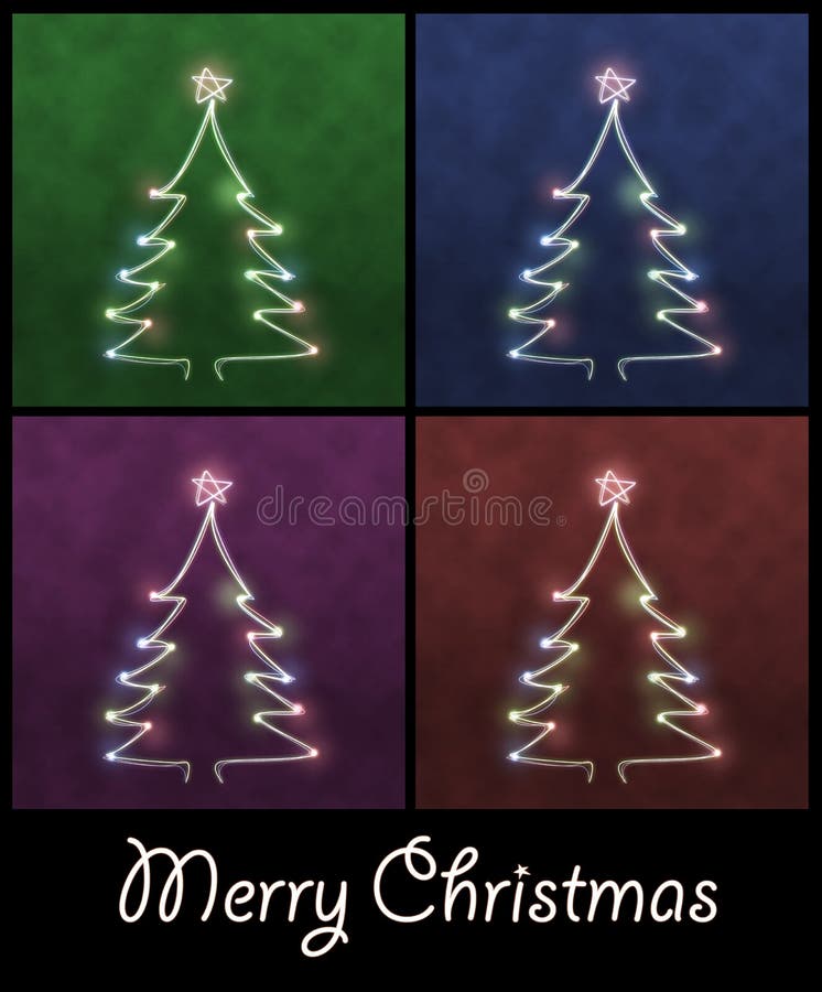 Abstract christmas trees stock illustration. Illustration of artistic ...