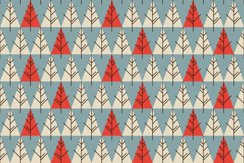 Abstract Christmas Trees Seamless Pattern Stock Vector - Illustration ...