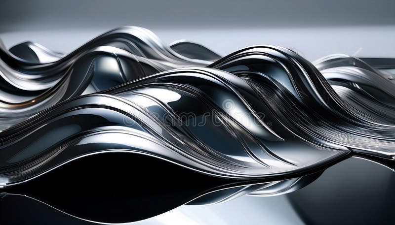 Abstract Chrome Effect Design Stock Illustration - Illustration of ...