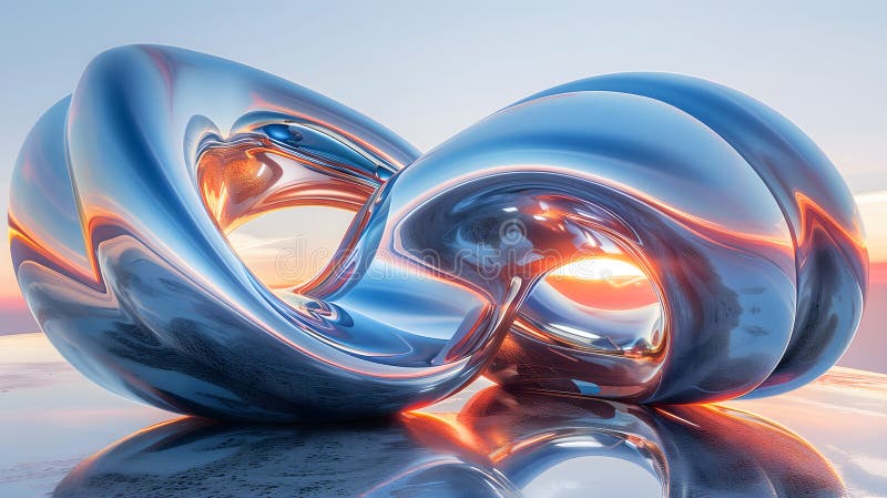 Abstract, Chrome Effect Infinity Sign Stock Illustration - Illustration ...