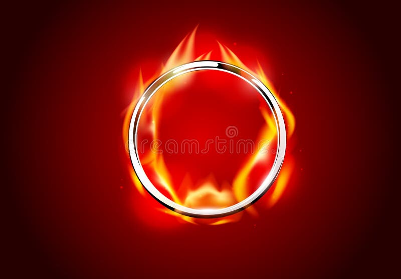 Abstract Luxury Chrome Metal Ring. Vector Light Circles and Spark Light ...