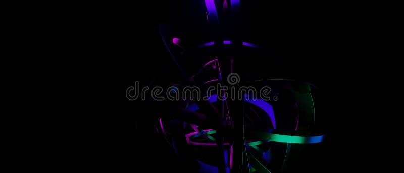 Abstract Chrome Overlapping Metallic Blue Background 3D Illustration ...
