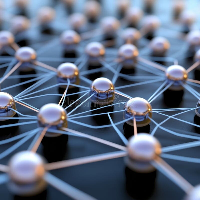 Abstract Chrome Sphere Network Visualization Stock Illustration ...