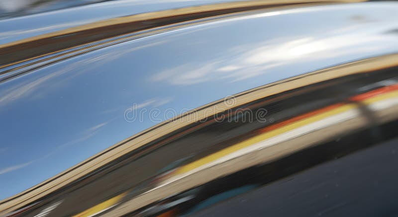 Abstract Chrome Surface Reflection, Blue Sky, Speed Motion Blur Stock ...